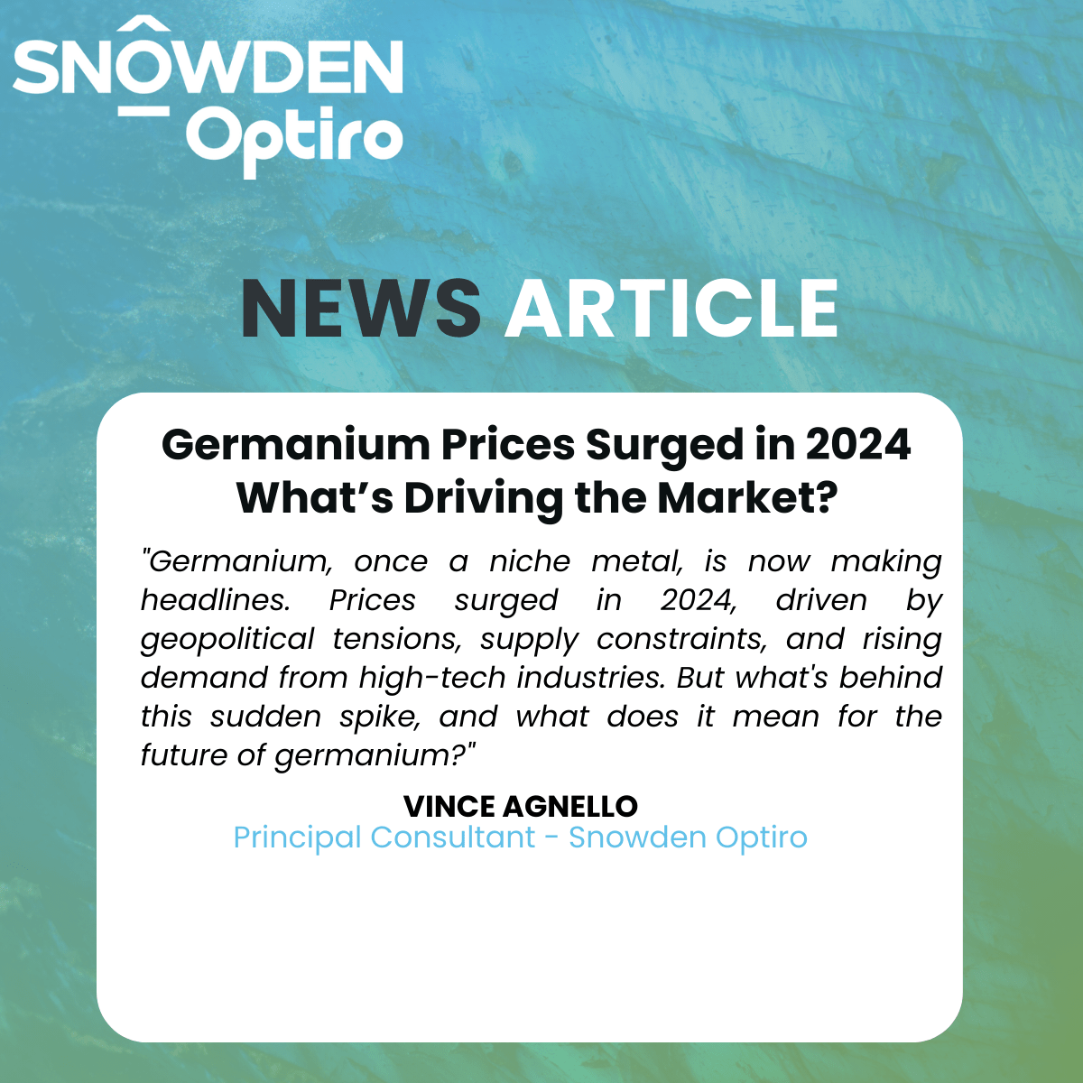 Germanium prices surge
